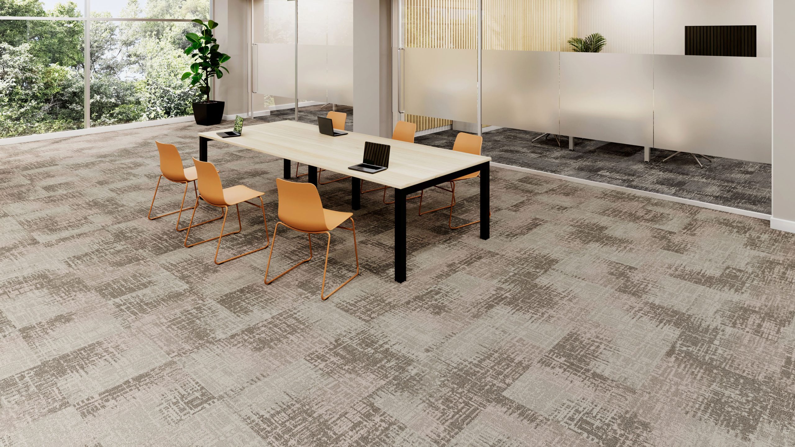 Surface Trace Carpet Tiles - Pin Echo beige colours